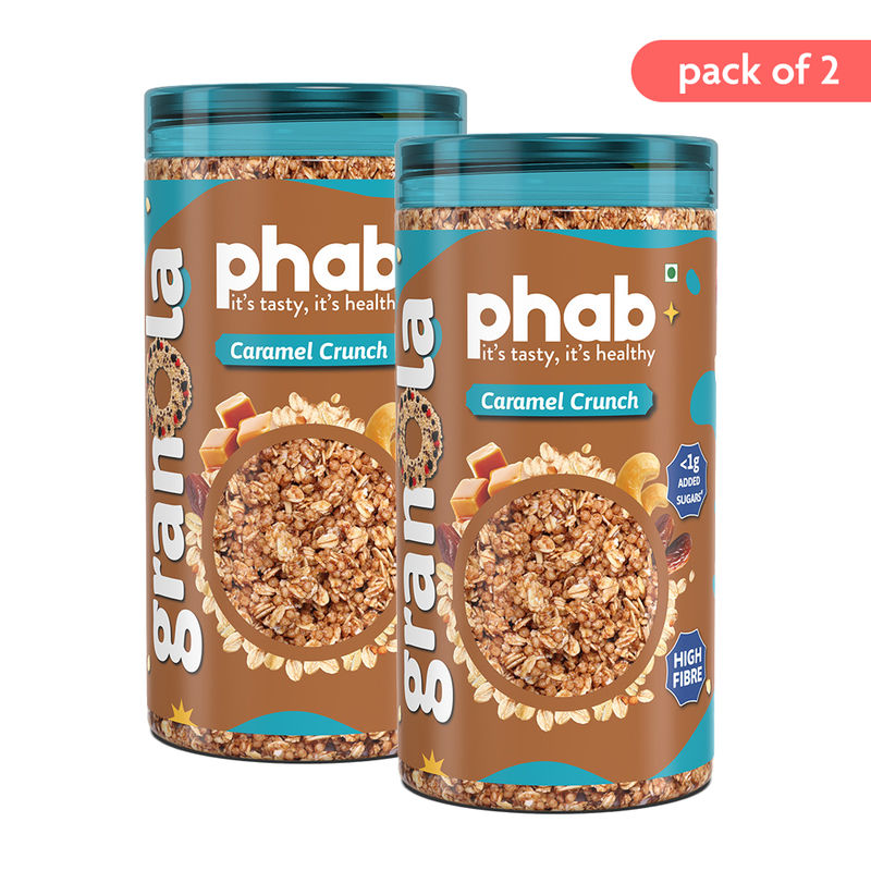Buy Phab Caramel Crunch Granola Cereals (Pack of 2) Online