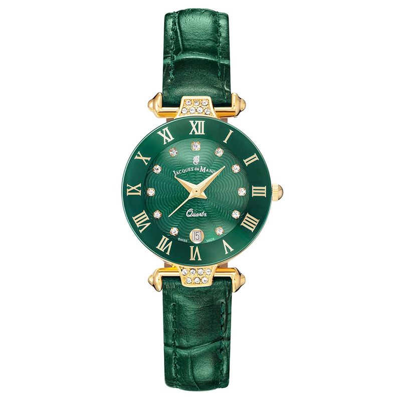 Buy Jacques Du Manior Coupole Fashion Swiss Made Analogue Green Round ...