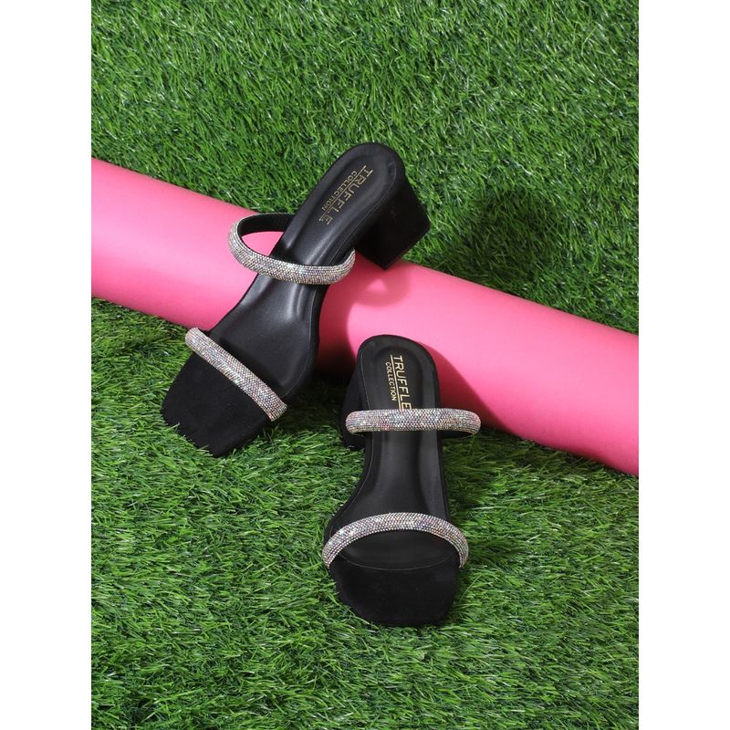 Buy Truffle Collection Black Embellished Heels Online