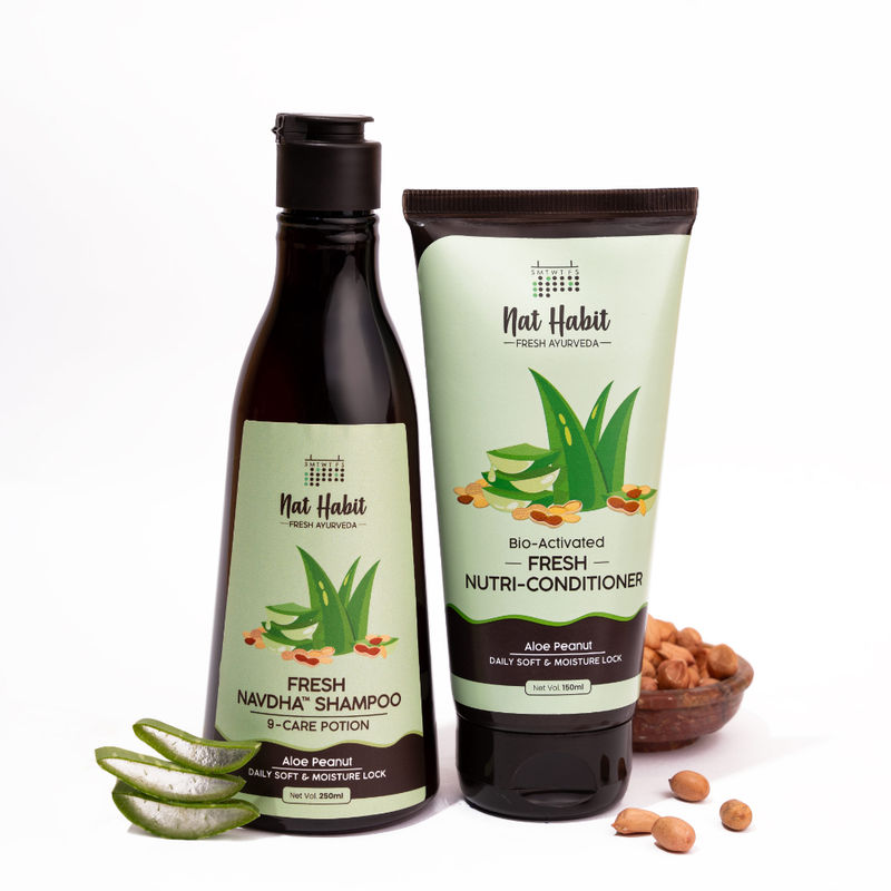 Buy Nat Habit Aloe Peanut Shampoo & Conditioner, Daily Soft & Moisture ...