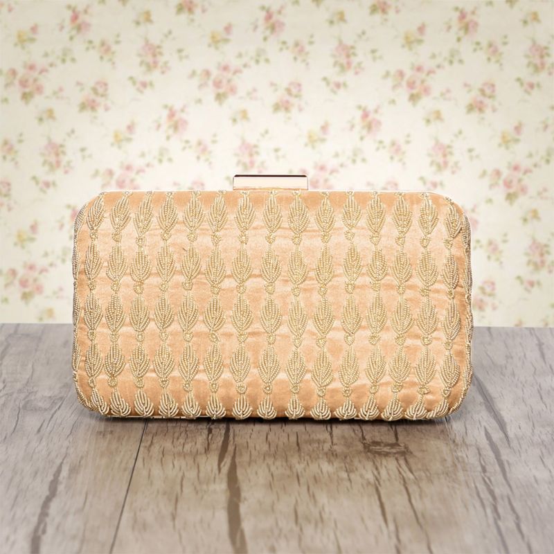 Buy Peora Peach Clutch Purses for Women Handmade Evening Bridal Clutch ...