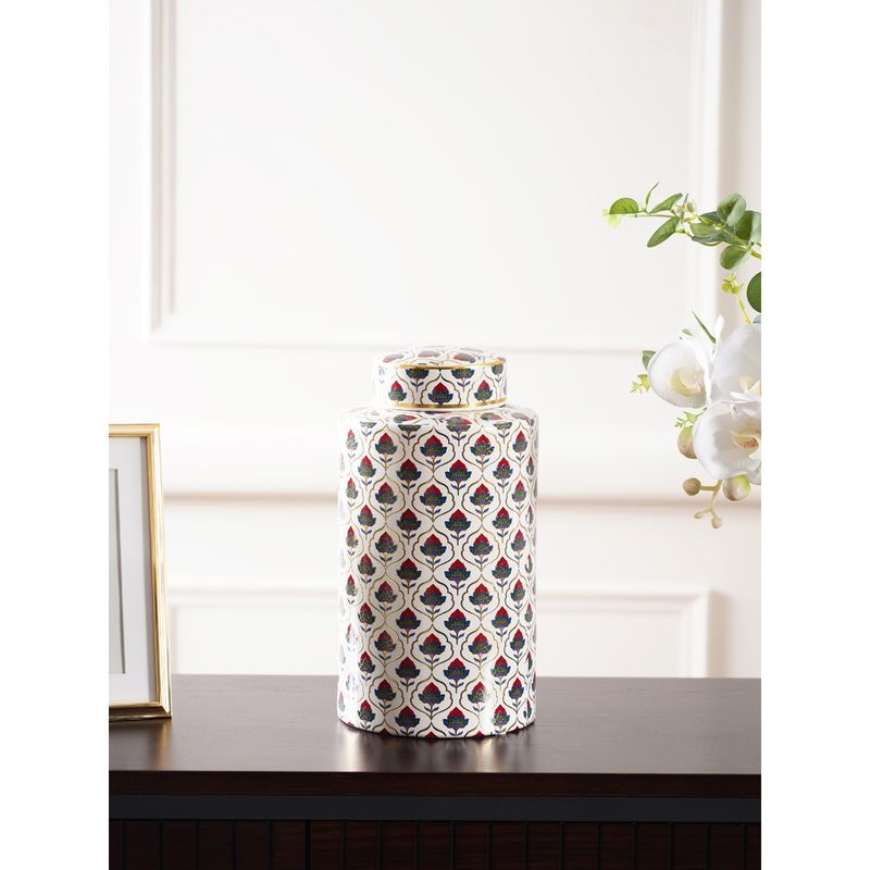 Buy Pure Home + Living Intricate Floral Multi Color Large Canister Online