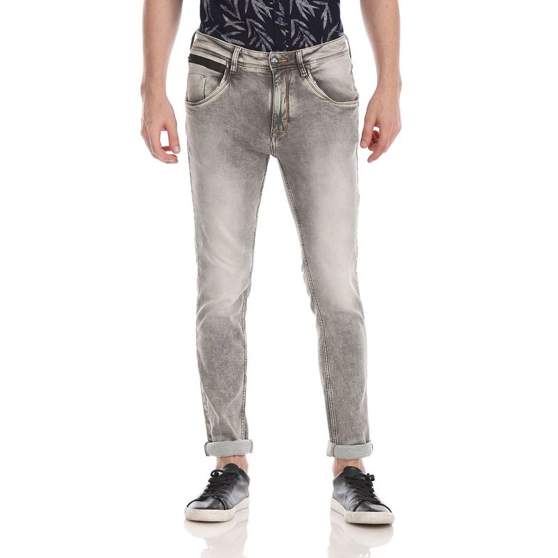Buy Ed Hardy Grey Skuller Super Slim Fit Washed Jeans Online