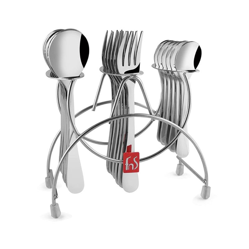 Buy FNS Victoria Stainless Steel 18 Pcs Cutlery Set with Hanging Stand ...
