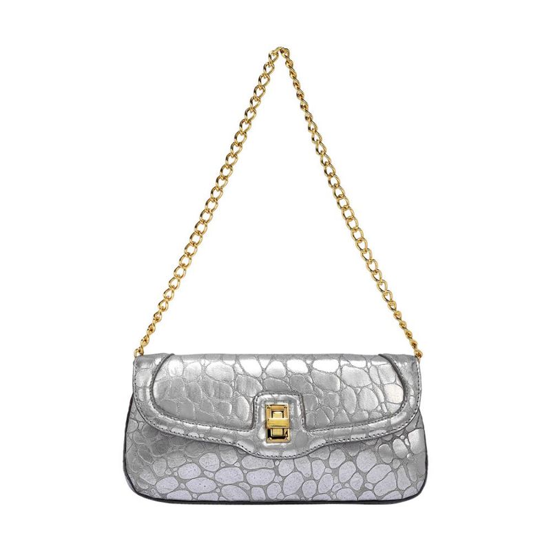 Eske Paris Elsa Clutch Shoulder Bag,Silver: Buy Eske Paris Elsa Clutch ...