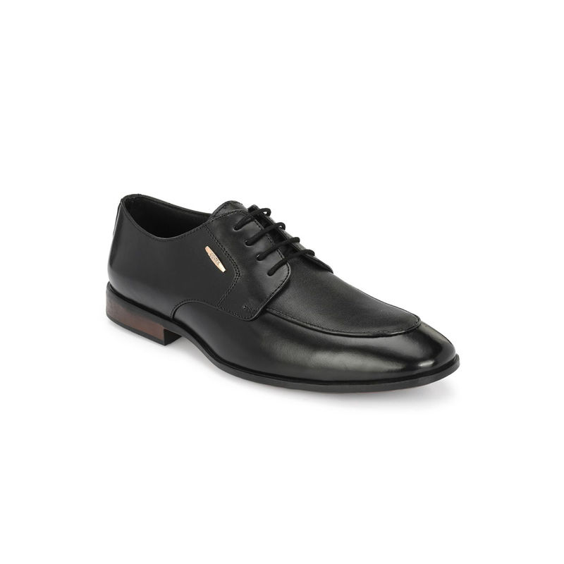 Buy EGOSS Luxe Genuine Leather Black Formal Derbies Online