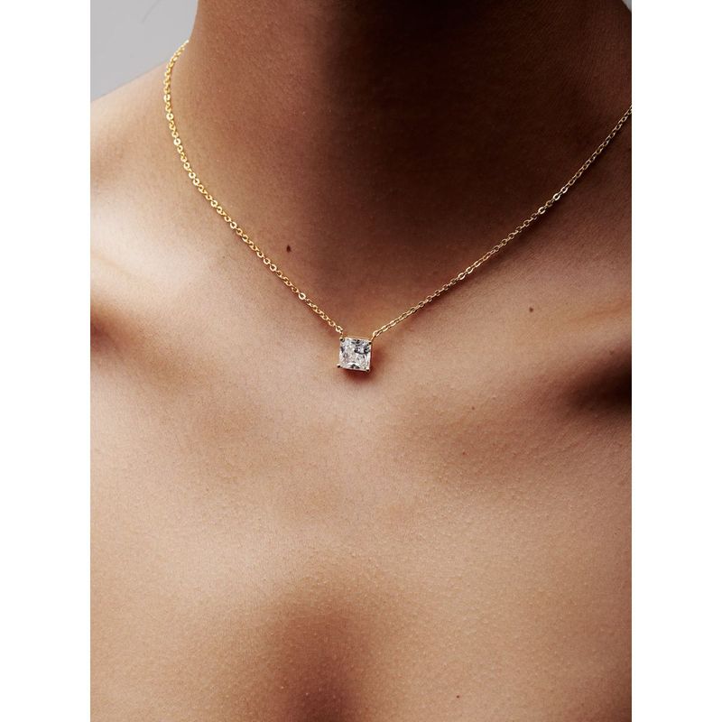 Buy MISS JO Square Shaped Solitaire Necklace Online