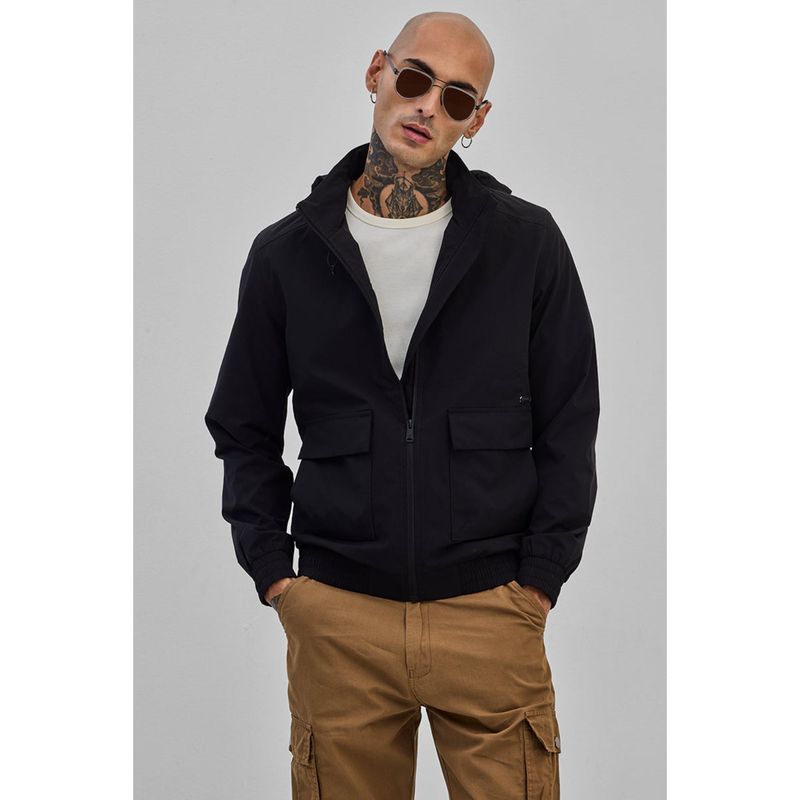 Buy Snitch Black Detachable Hood Jacket Online
