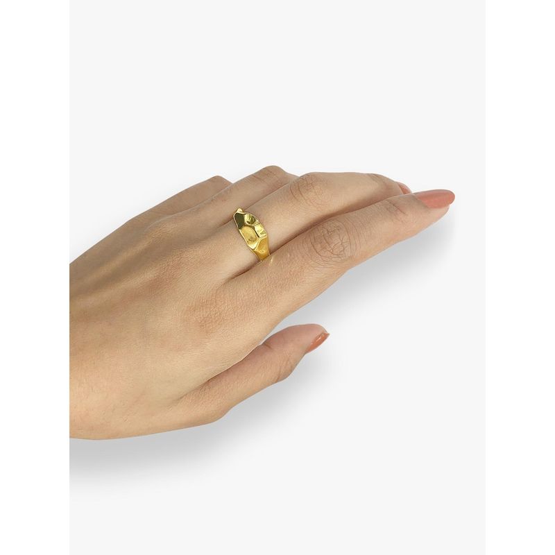 Fablestreet Gold Geometric Faceted Textured Ring: Buy Fablestreet Gold ...