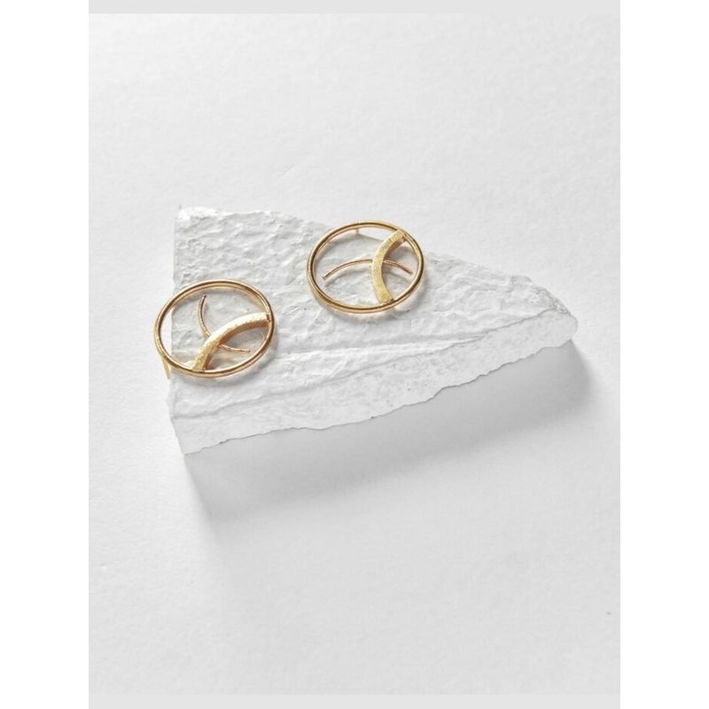 Buy DE'ANMA Gold Eda Studs Earrings Online