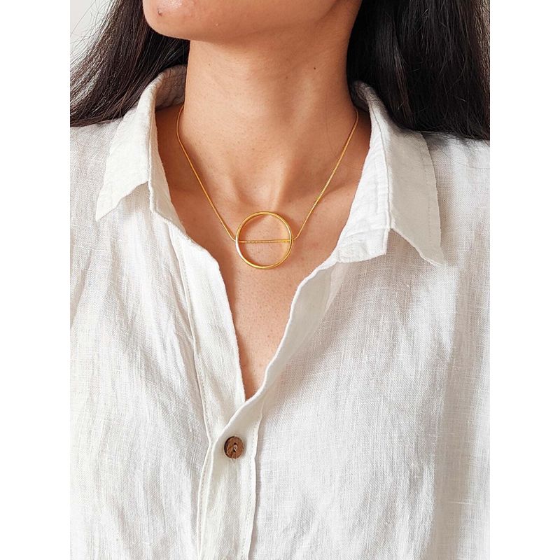 Buy DE'ANMA Slit A Circle Gold Neckpiece Online