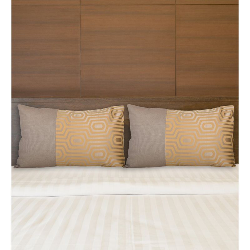 Buy Sivya by Home Cotton Pillow Cover 18x27 Inch, Mustard Pack of 2 Online