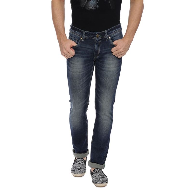 Buy BASICS Drift Fit Reflecting Pond Navy Blue Stretch Jean Online