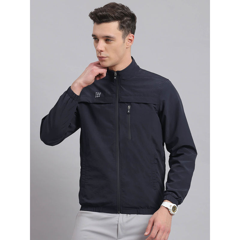 Buy Rock.it Navy Blue Solid Jacket Online