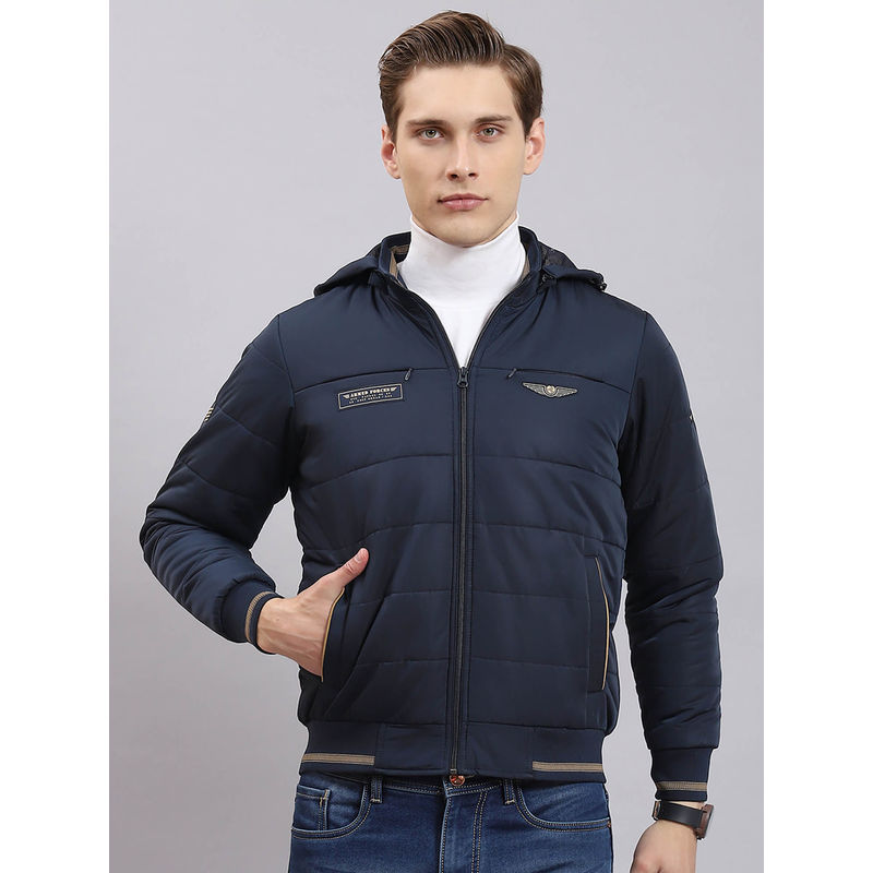 Buy Monte Carlo Navy Solid Jacket Online