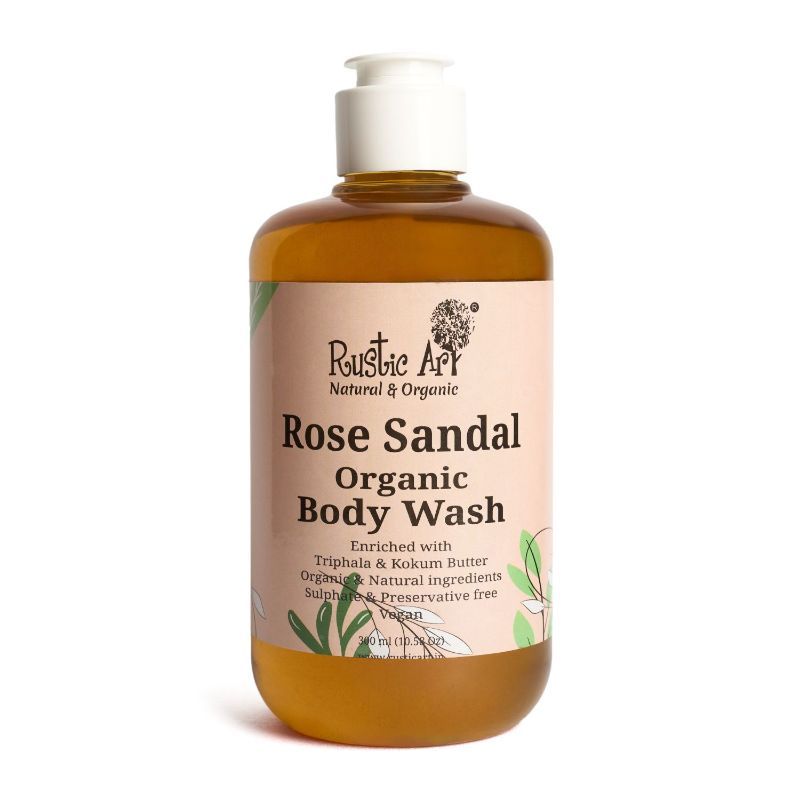 Buy Rustic Art Organic Rose Sandal Body Wash Online