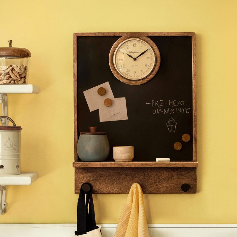 Buy Ellementry In Time Notice Board With Clock & Shelf Online