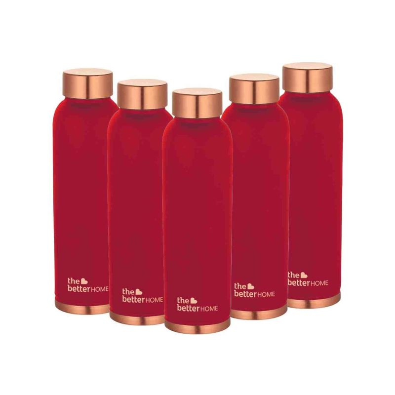 Buy The Better Home Copper Bottle 950 ml Maroon Pack of 5 Online