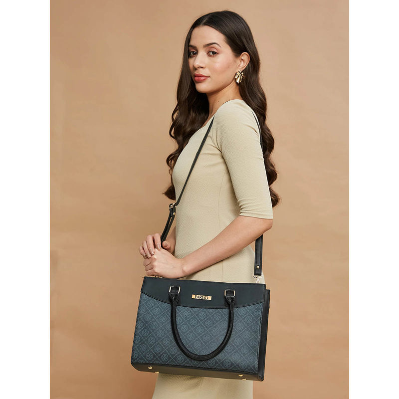 Buy FARGO Blue Hand-Held Bag with Detachable Strap (S) Online