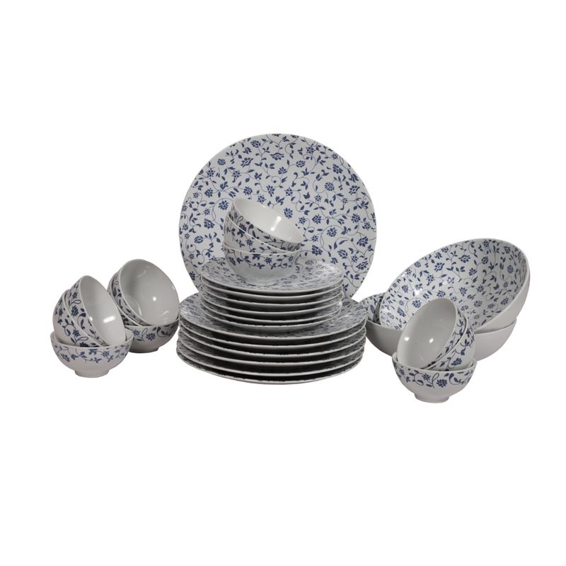 Buy HITKARI POTTERIES Noey Blue Dinner Set 21Pc Online
