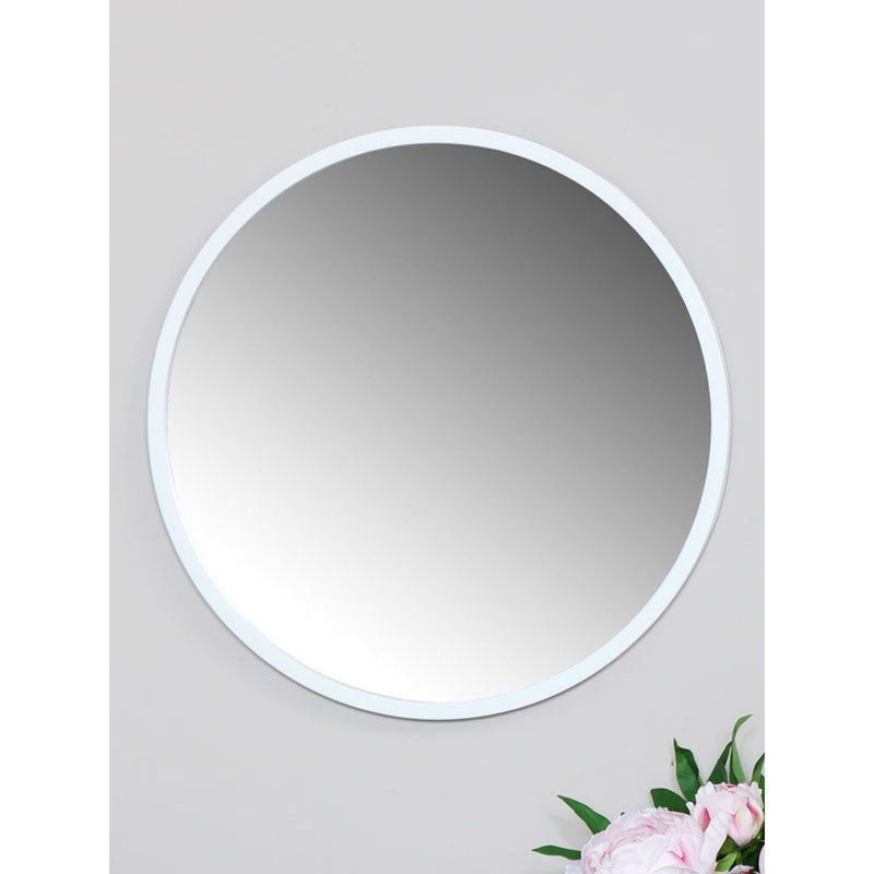 Buy CasaGold 32 Inch White Round Mirror in Metal Frame Online