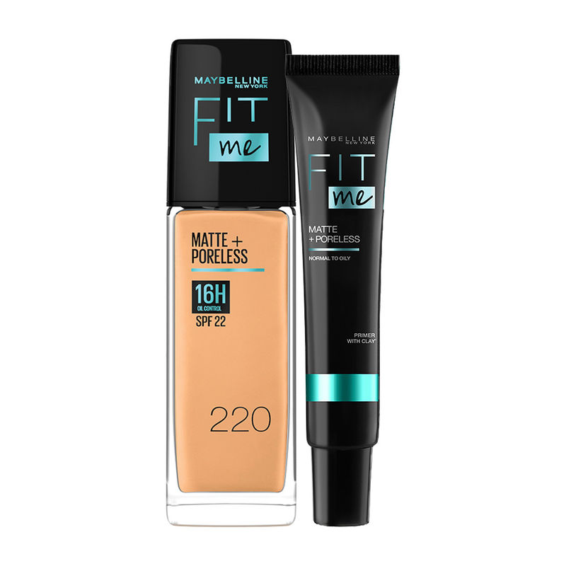 Buy Maybelline New York Fit Me Foundation 220 Natural Beige + Fit Me ...