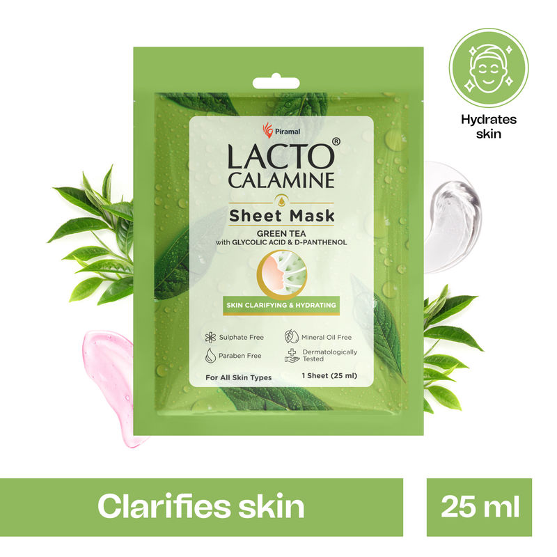 Buy Lacto Calamine Green Tea Face Sheet Mask for Hydration, Calm ...