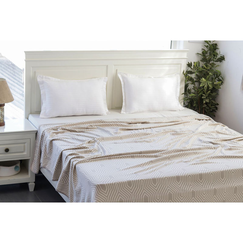 PLUCHI Graham Pale Wish per and Natural Cotton Knitted Double Bed AC ...