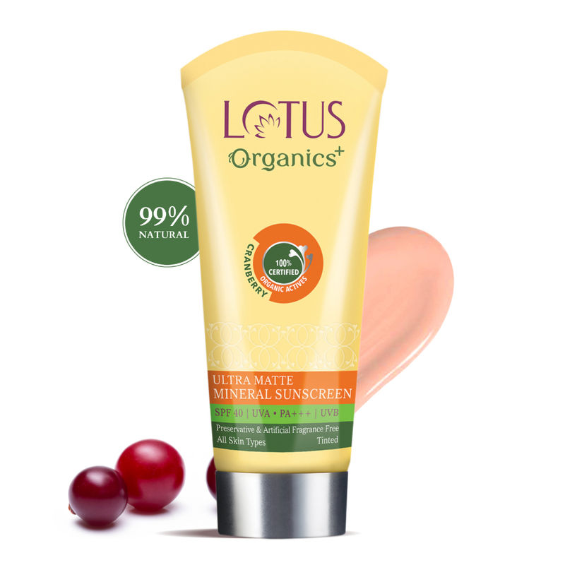 Buy Lotus Organics Ultra Matte Mineral Sunscreen SPF 40 PA+++ Online
