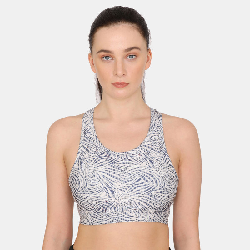 Zivame Zelocity Sports Bra With Removable Padding - Nightshadow Blue ...