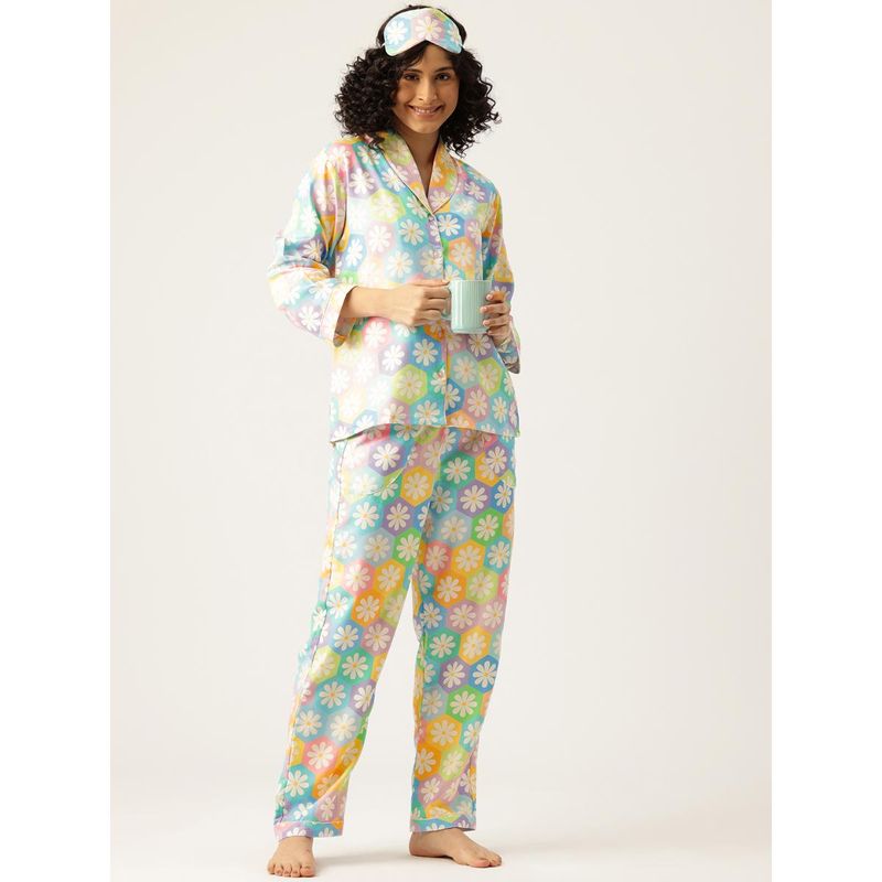 Buy Bedgasm Sleepwear Pastel Flower Nightwear (Set of 3) Online