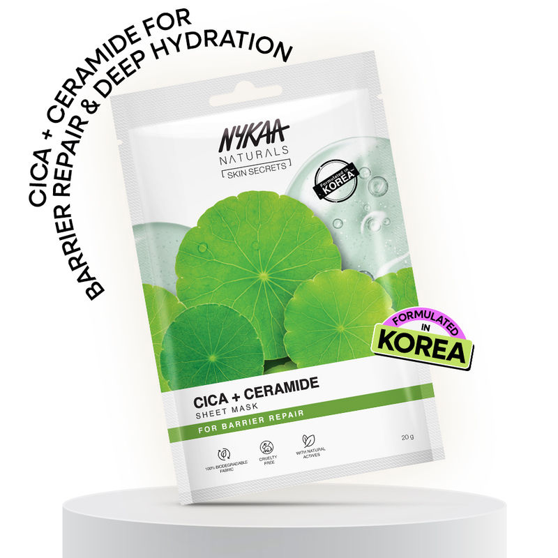 Buy Nykaa Naturals Korean Sheet Mask With Cica & Ceramide For Barrier ...