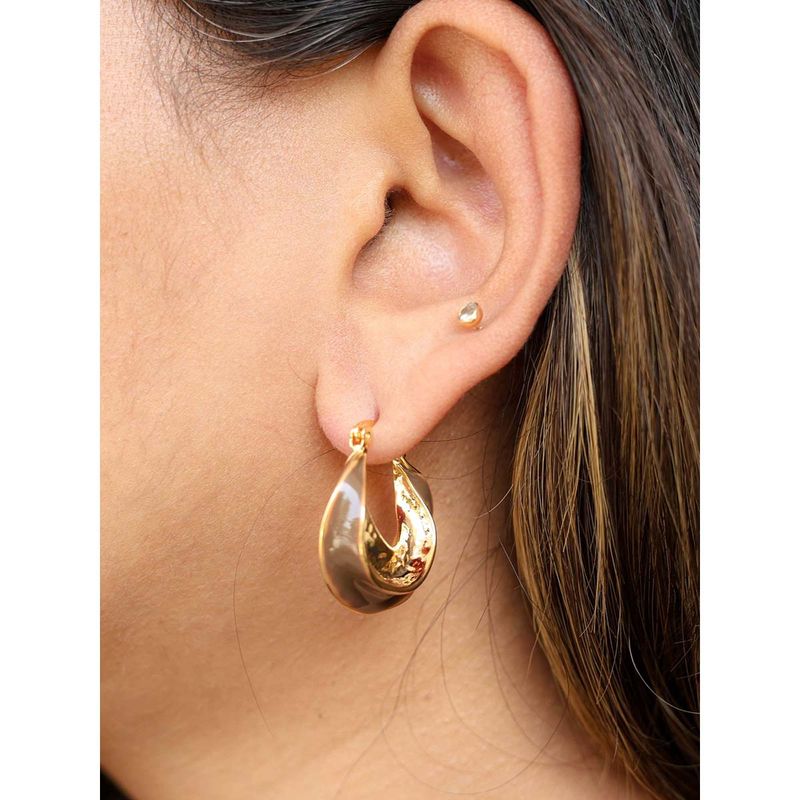 Buy Viari Accessories Enamel Hoops- Brown Online