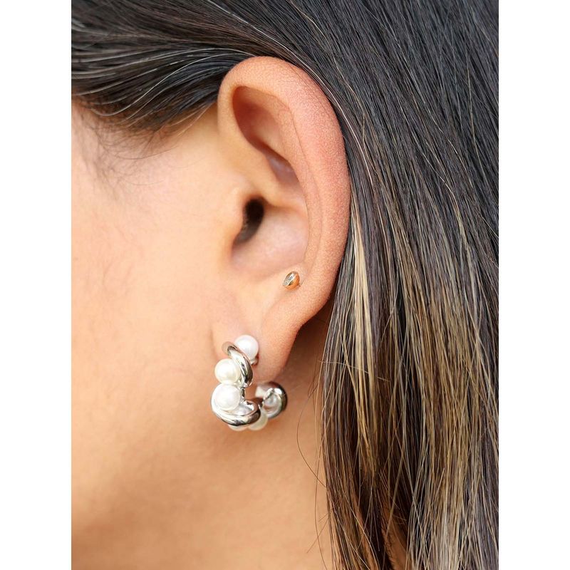 Buy Viari Accessories Twisted Pearl Hoops Online