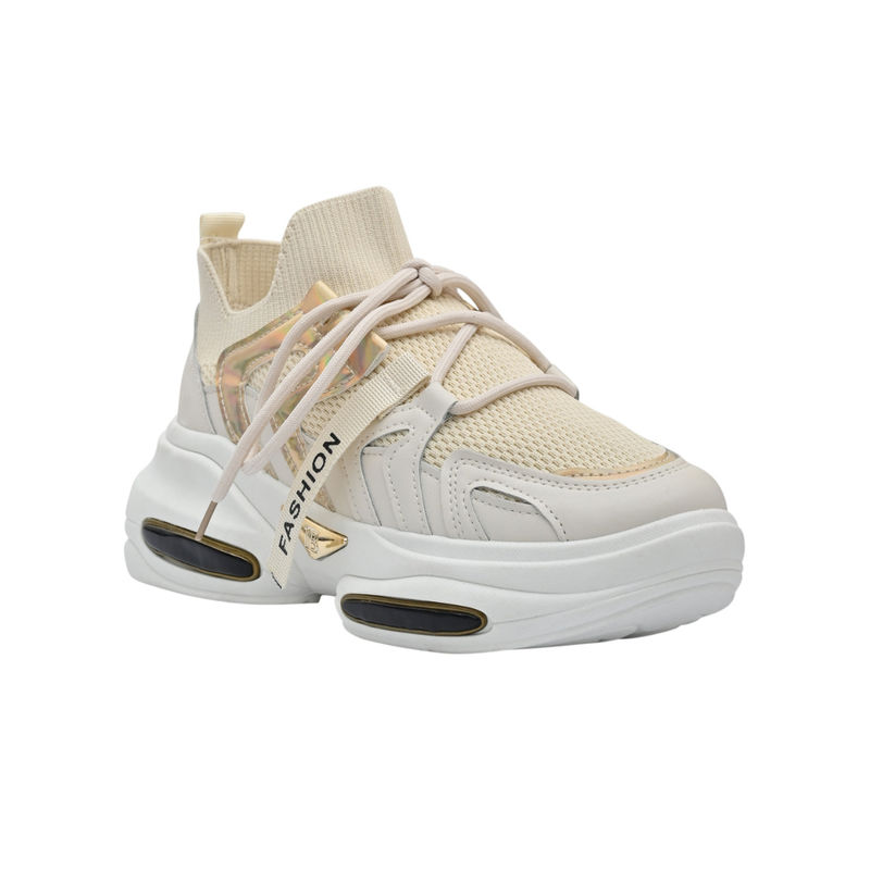 Buy Jove Women Beige Sneakers Online