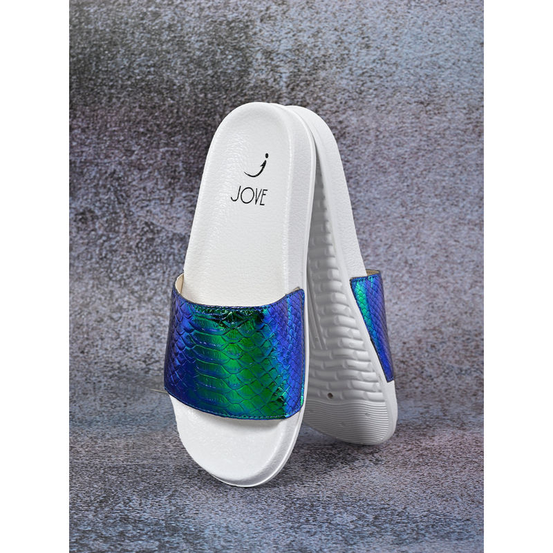 Buy Jove Women Multi-Color Animal Print Sliders Online
