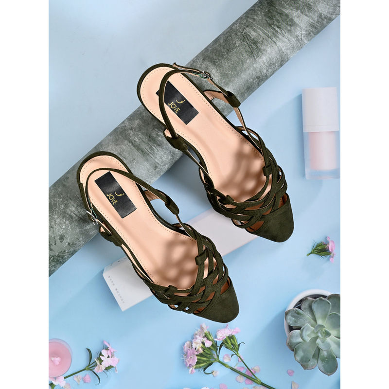 Buy Jove Women Olive Gladiator Mules Online