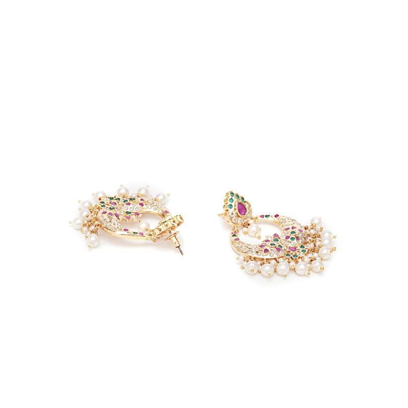 Buy Ruby Raang Studio Multi-Color Jadau Ch& Bali Earrings Online