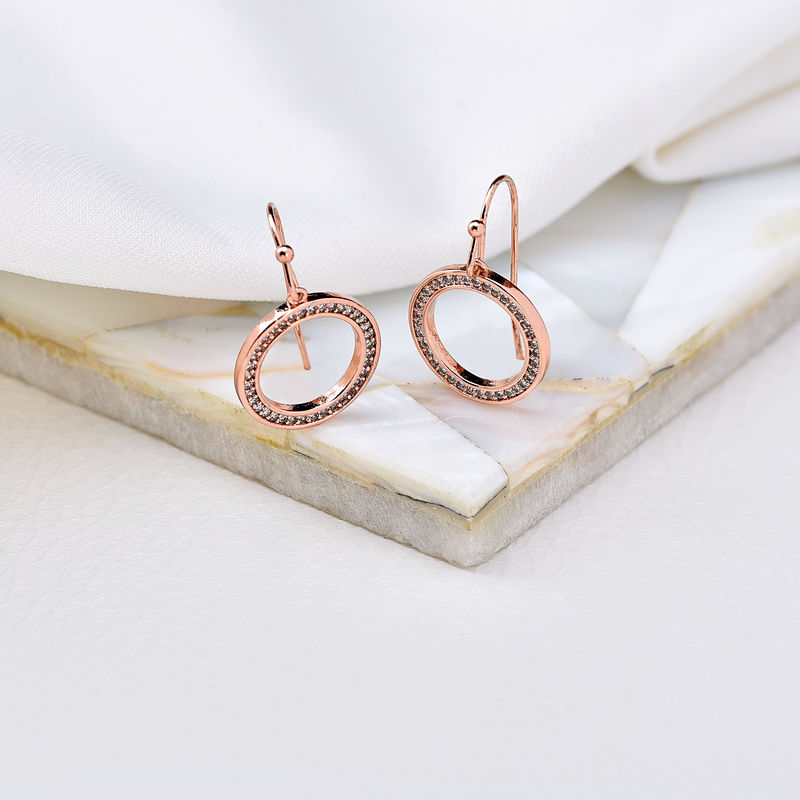 Accessorize London Gold Plated Rg Pave Circle Drop Earrings: Buy ...