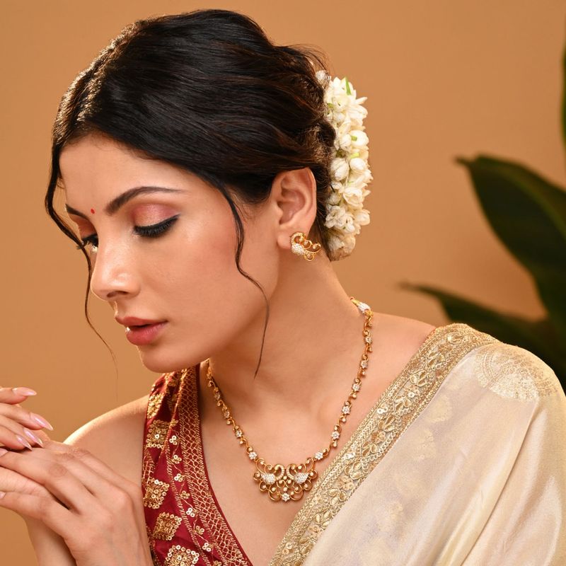 Buy Vriksham Stone Studded Brass Plated Jewellery Set (Set of 2) Online