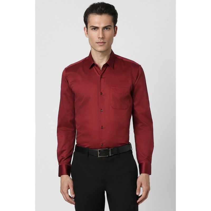 Buy Peter England Men Red Regular Fit Formal Shirt Online