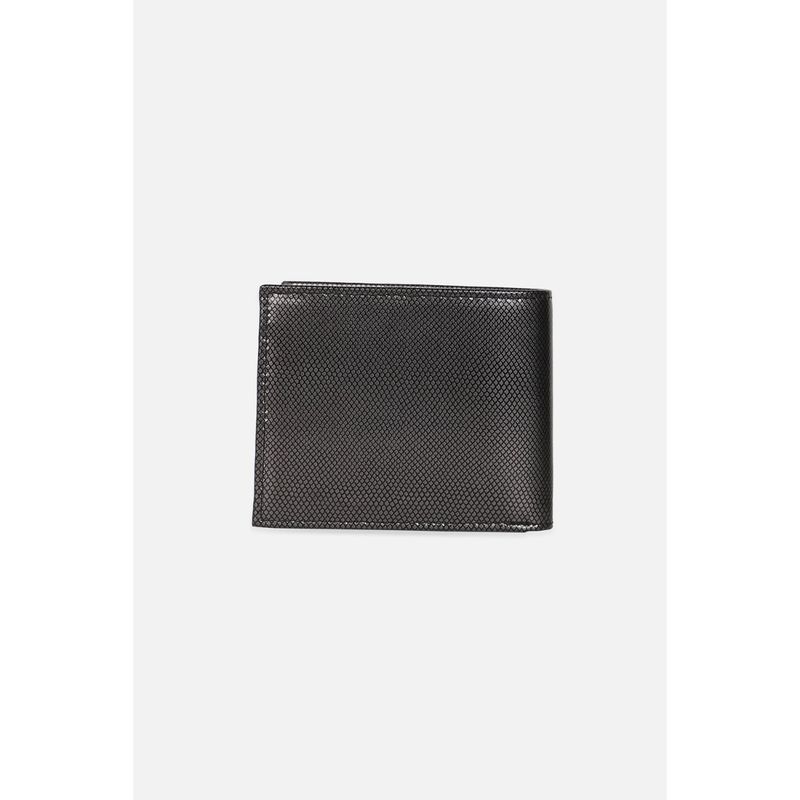Buy Louis Philippe Men Black Textured Leather Wallet Online