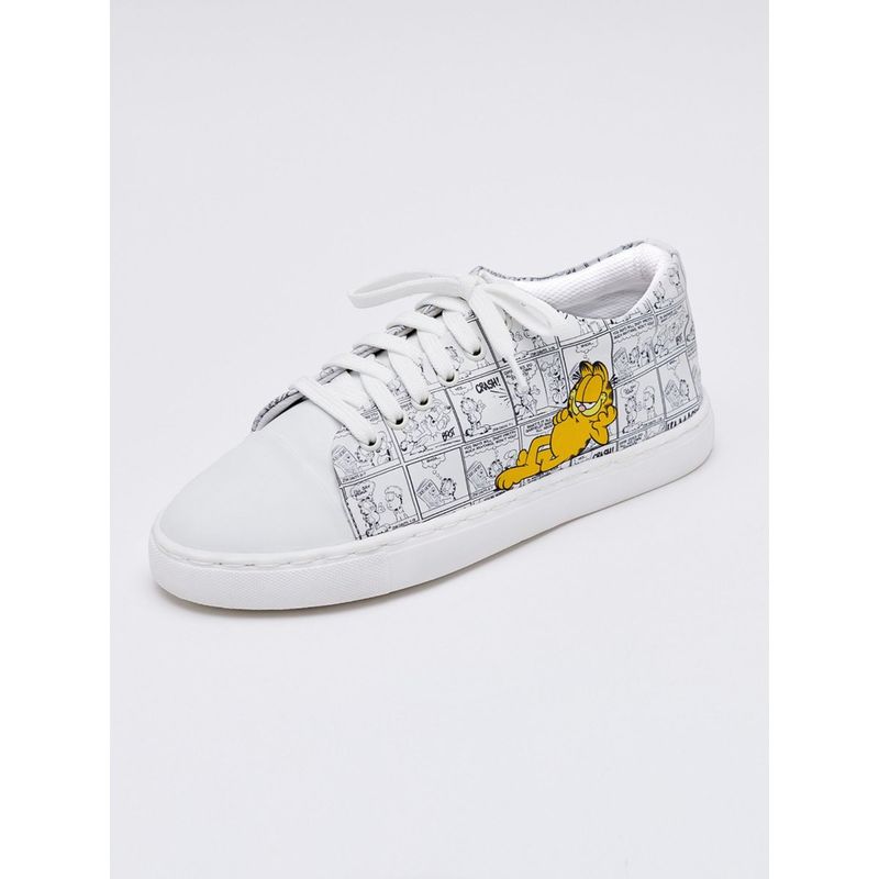 Buy The Souled Store Garfield: Just Chilling Women Lace Up Shoes White ...