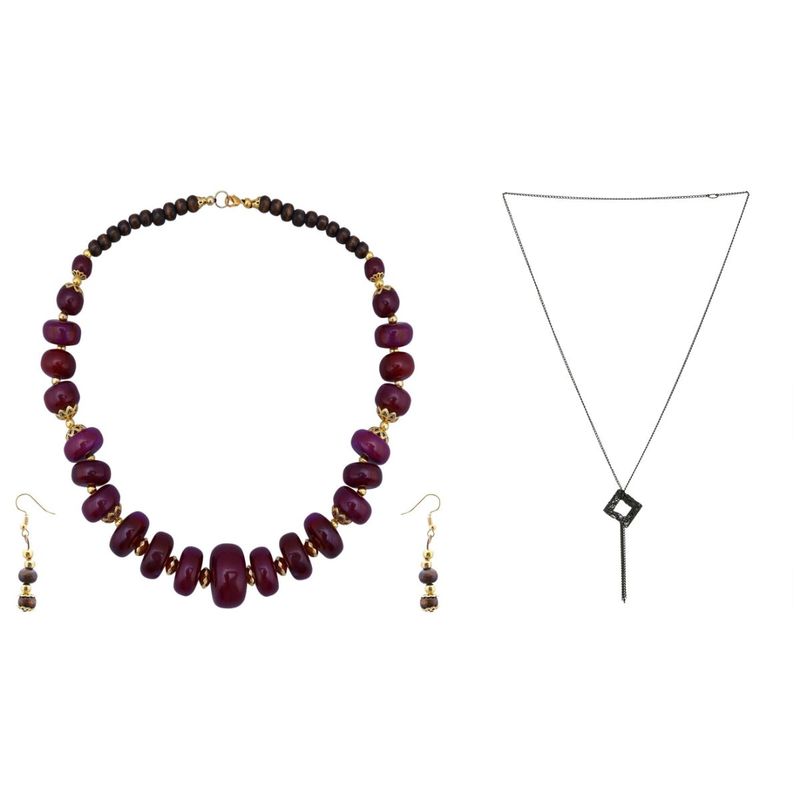 Buy Prita Combo Of 2 Necklace With Earring And Pendant Online