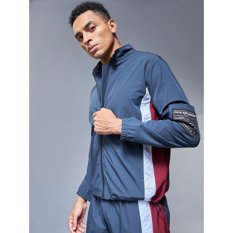 Buy Cava Athleisure Navy Blue Wind Breaker Jacket Online