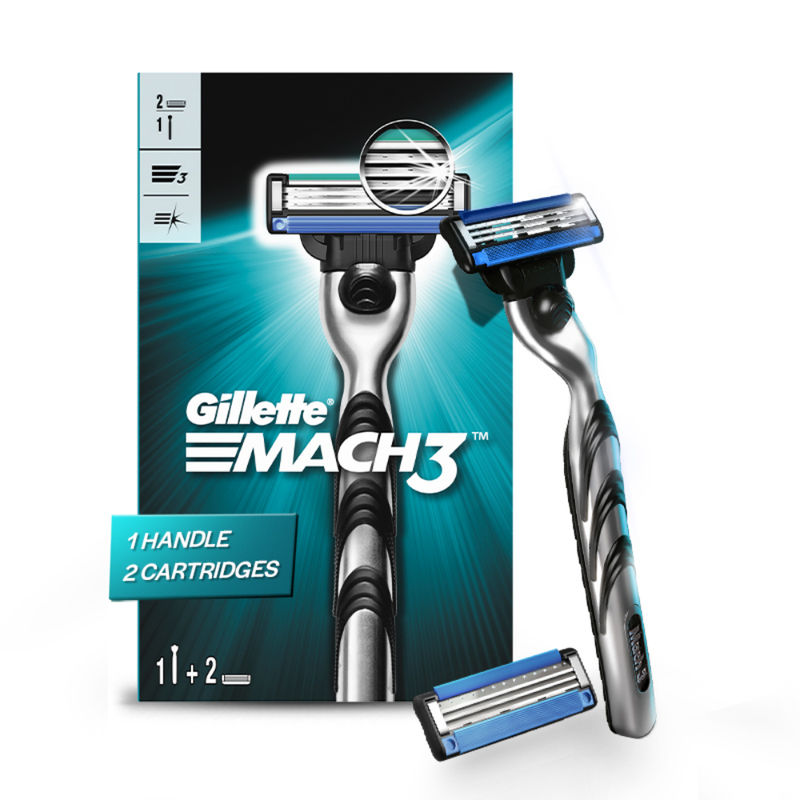 Buy Gillette Mach 3 Shaving Razor + 2 Shaving Blade (Cartridge) Online