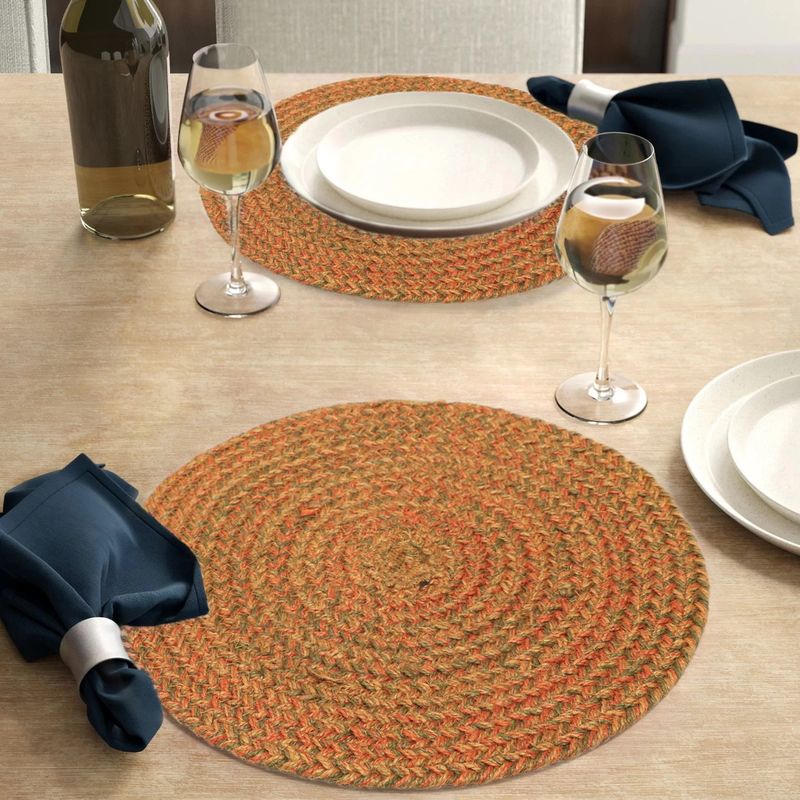 Buy THE HOME TALK Braided Placemats Side Table Mats Farm Mats Orange ...