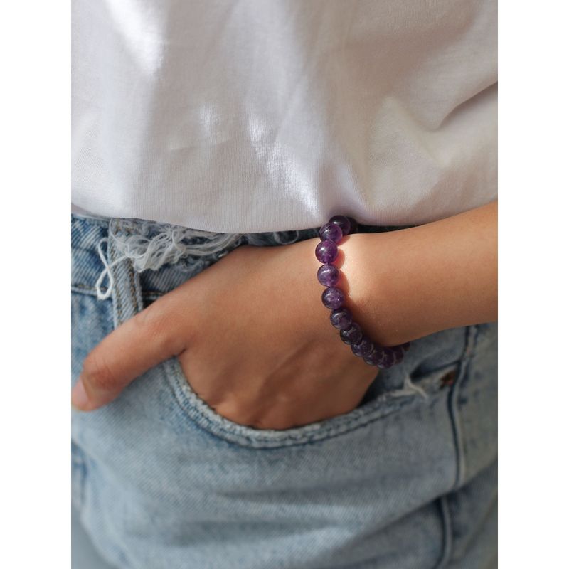 Energy Strings Round Amethyst Crystal Bracelet: Buy Energy Strings Round Amethyst Crystal ...