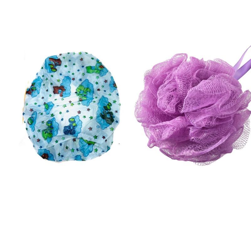 Buy Gorgio Professional Loofah With Shower Cap Combo (GPCA0016) - Color ...