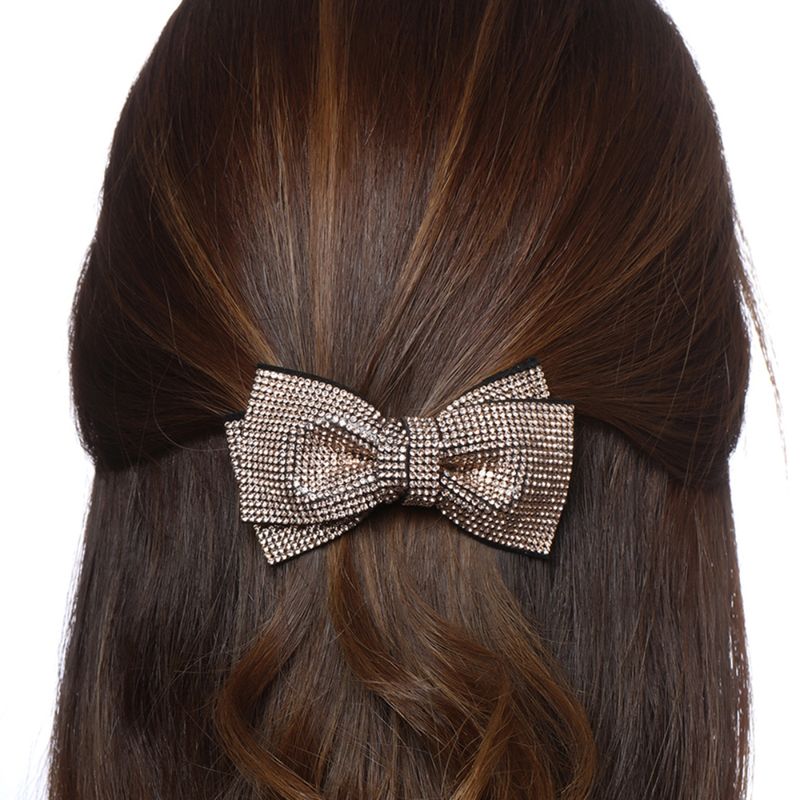 Buy Yellow Chimes Women Gold Crystal Studded Bow Designed French ...